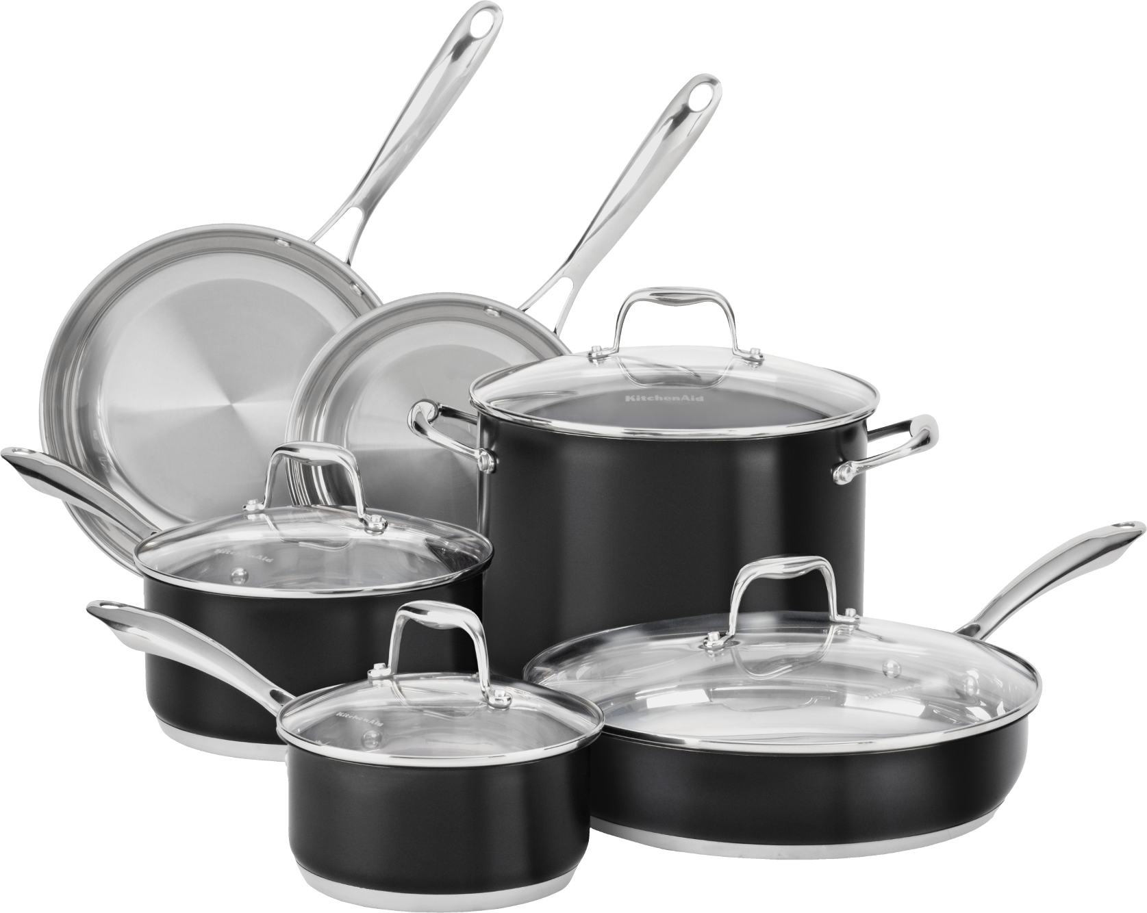 Conjunto de panelas de inox esmaltado - 6 peças - KitchenAid
